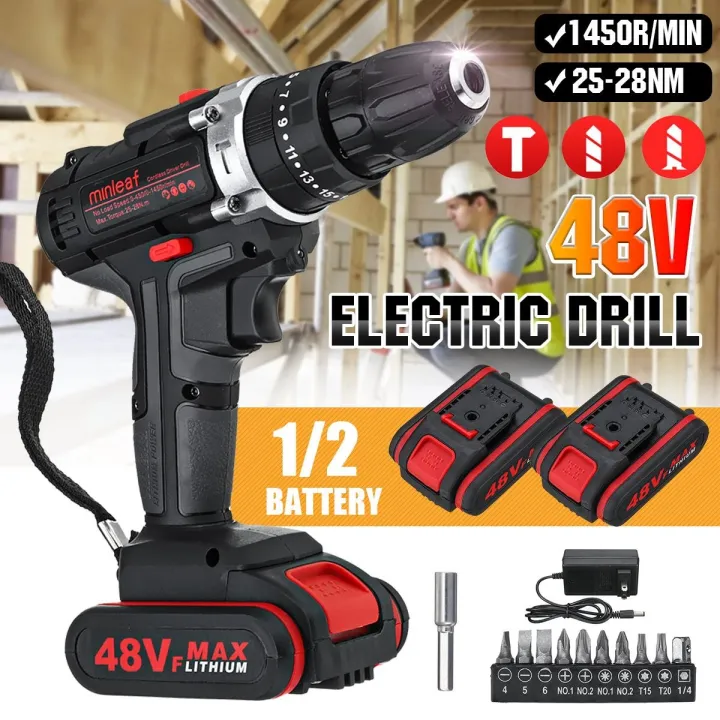 48V 3 in 1 Impact Electric Screwdriver With Lithium Battery Cordless ...
