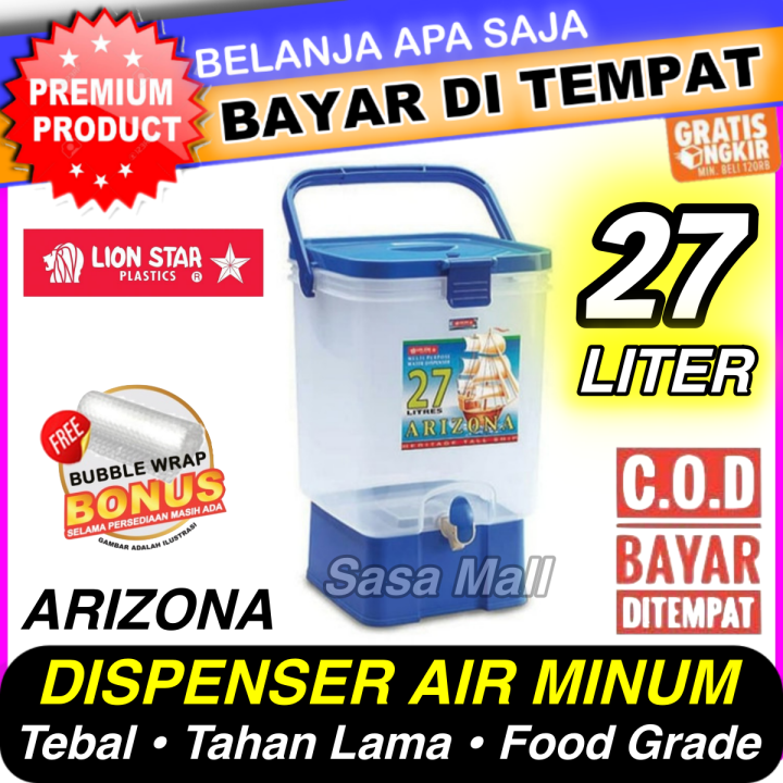 Arizona Dispenser Kapasitas 27liter Lion Star Plastic 27 Liter Tempat ...