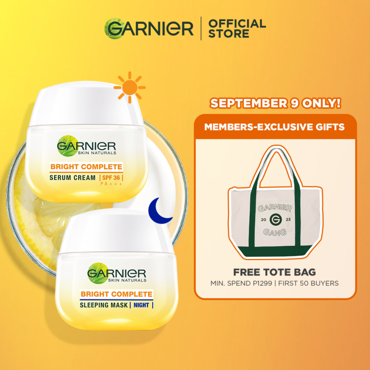 NEW Garnier Bright Complete Vitamin C Day Cream with SPF36 and Night ...