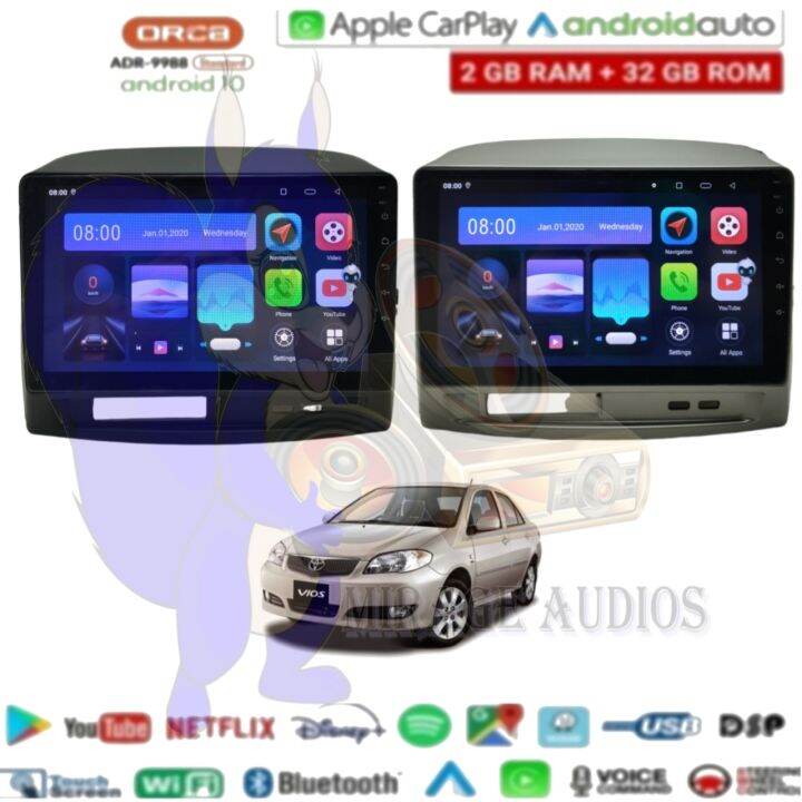 Head Unit Android Orca Carplay DSP Toyota Vios 2003 - 2007 9 inch PNP ...