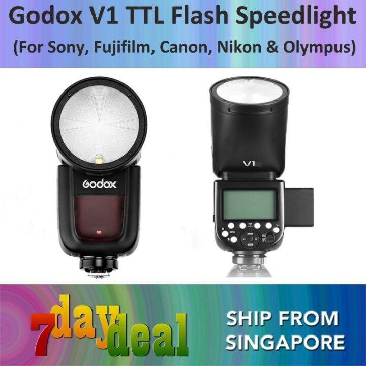 Godox V1 TTL On-Camera Round Flash Speedlight (Canon / Nikon / Sony ...