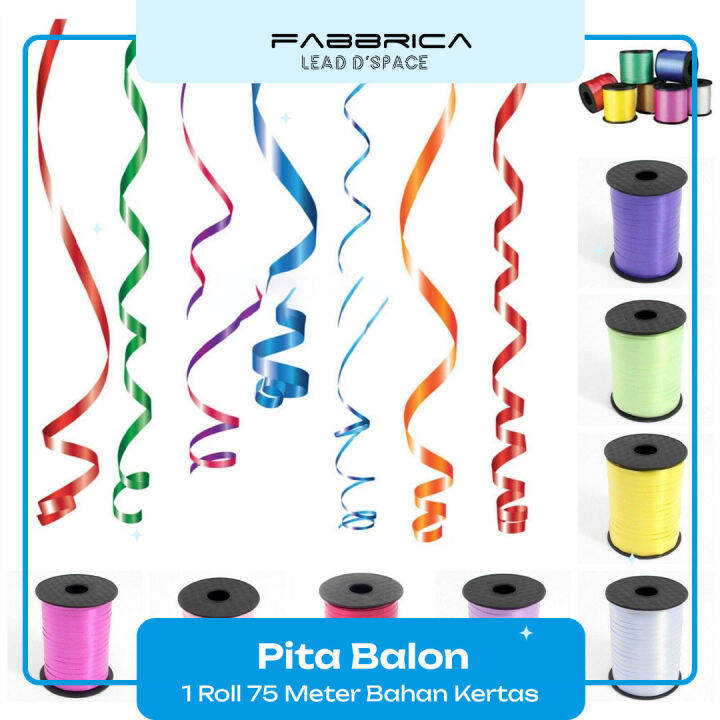 Pita Balon 1 Roll 75 Meter Bahan Kertas Ribbon Untuk Perlengkapan Pesta ...