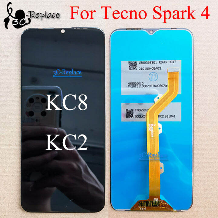 ที่มีคุณภาพสูงสีดำ6.52 ”สำหรับ Tecno Spark 4 KC2 KC2j จอแสดงผล LCD Touch Screen Digitizer สมัชชา ...