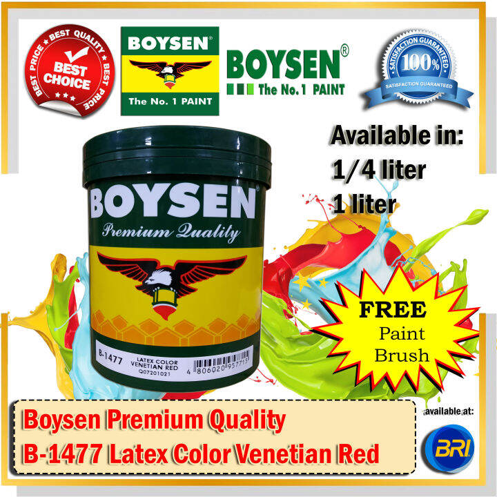 Boysen Premium Quality BS 1477 latex Color Venetian Red 1/4 liter | 1 ...