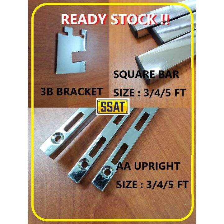 AA System Upright Railing Wall & 3B BRACKET / Batang Untuk Rak Shelf ...