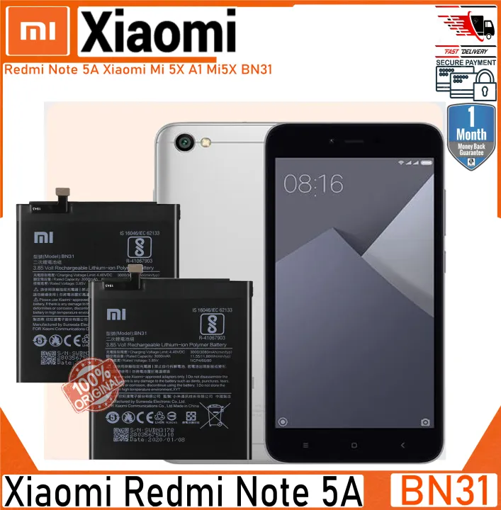 Xiaomi Redmi Note 5A BN31 Battery (Original Equipment Manufacturer ...