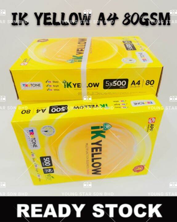 Ik Yellow A4 Copier Paper 80Gsm 500's | Lazada