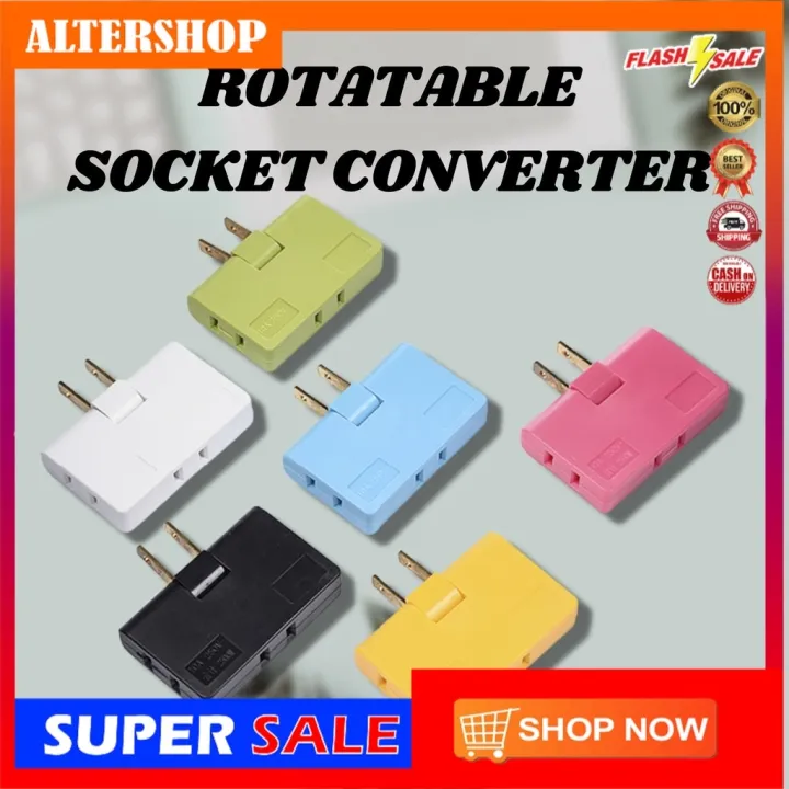 Original 3 in 1 Extension Plug Adapter Foldable 2-prong Swivel Ac ...
