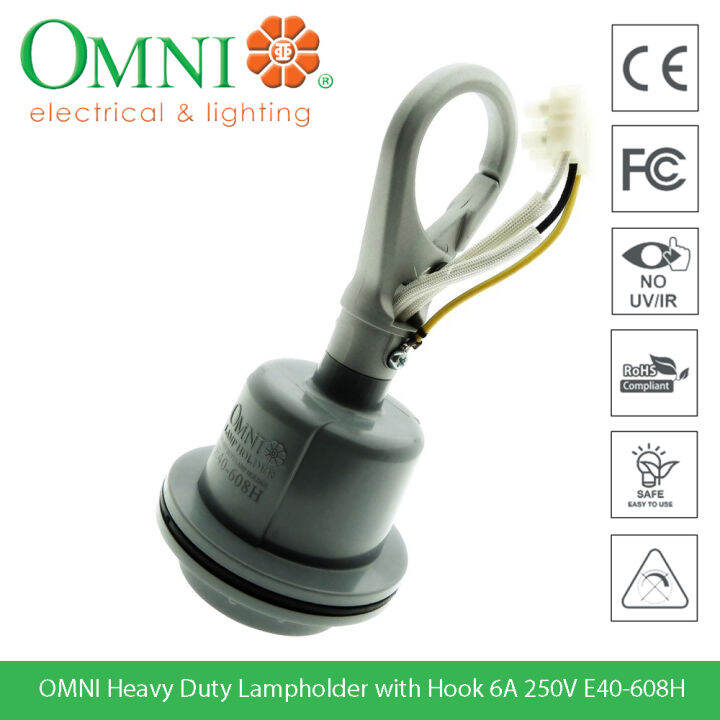 OMNI Heavy Duty Lampholder with Hook 6A 250V Model E40-608H | Lazada PH