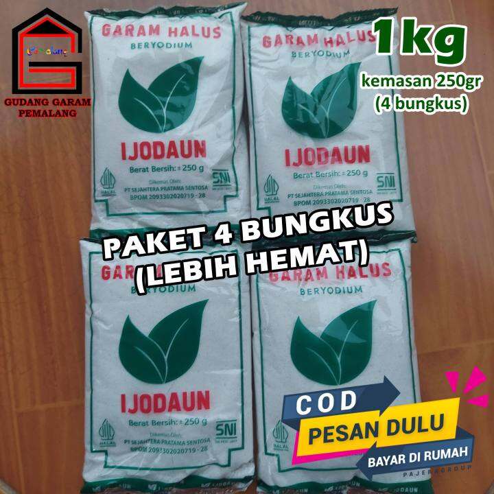 Garam Halus 1kg / Garam Masak Cap Ijo Daun Beryodium 100% Sehat Halal ...