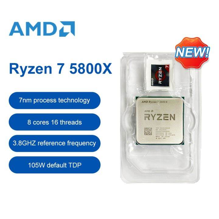 1 AMD ใหม่ Ryzen 7 5800X R7 5800X 3.8 Ghz 8-Core 16-Thread 7NM L3 = 32M ซ็อกเก็ต AM4อุปกรณ์ ...