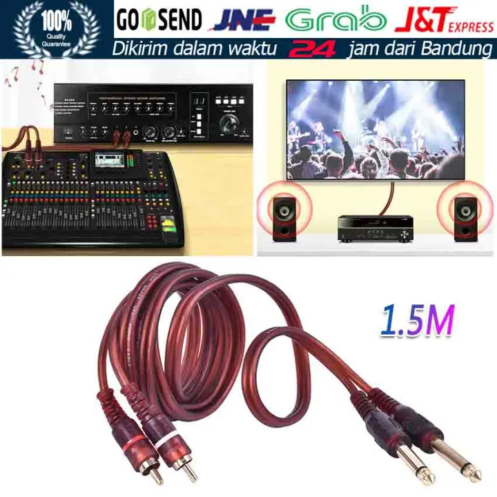 Kabel mixer ke power ampli jack canon xlr female ke rca 1 set / 2pcs ...