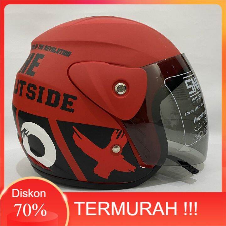 9.9 Helm Motor Evo Outside Merah Hitam Helem Helm Motor - Helm Motor ...