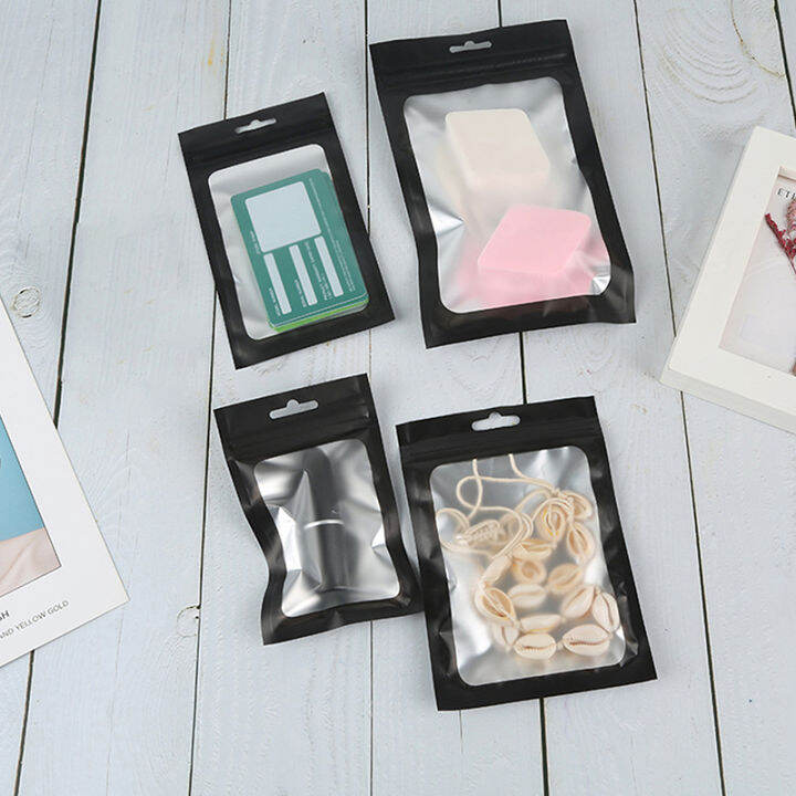 100Pcs/Pack Matte Zip Lock Plastic Bags Foil Pouch Food Seal Storage ...