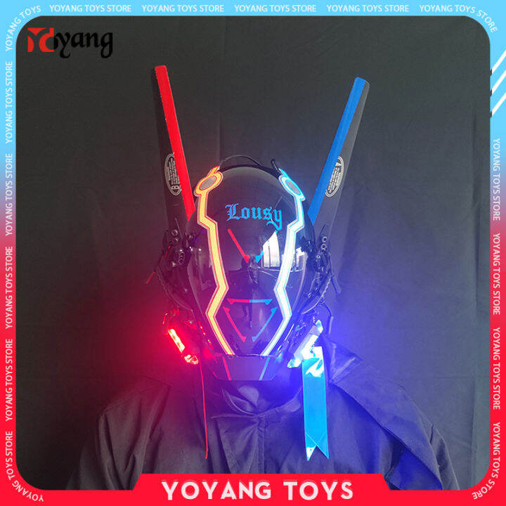 Cyberpunk Full Coverage Bluetooth Technology Helmets Cross-Dress Prop ...