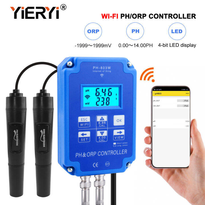 yieryi New PH ORP Redox Controller wifi Output Power Relay Monitor for Aquarium Hydroponics ...