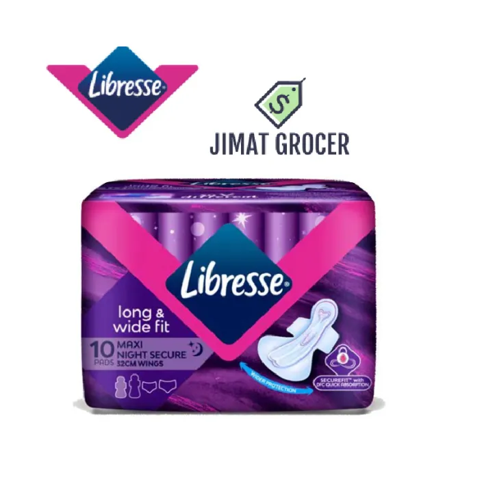 Libresse Long & Wide Fit Maxi Night Wing 32cm 10's | Lazada