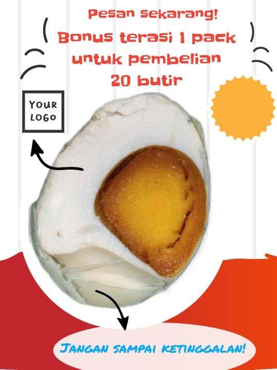 MAKANAN SIAP SANTAP //TELUR ASIN JUMBO DAN SEDANG+BONUS TERASI 1 PACK ...
