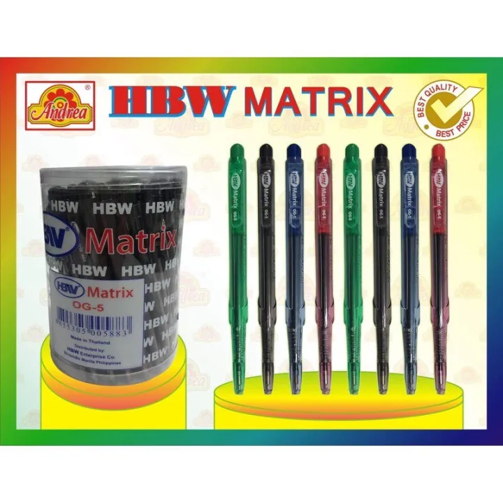 HBW ballpen Matrix retractable sold by piece | Lazada PH