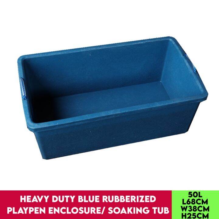 Heavy Duty Blue Rubberized Playpen Enclosure Soaking Tub For Tortoise ...