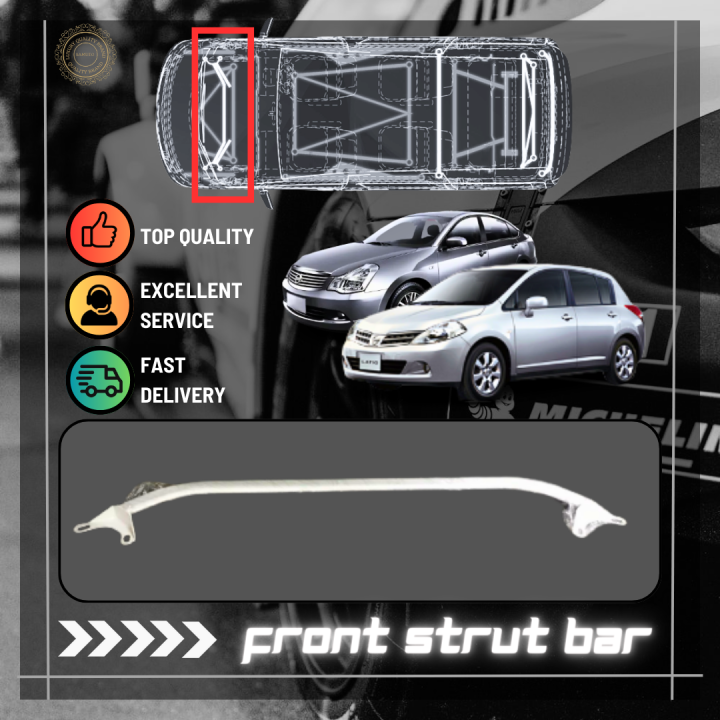 NISSAN LATIO C11 SYLPHY G11 FRONT STRUT BAR 2 POINT HIGH QUALITY | Lazada