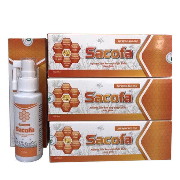 Xịt họng keo ong Sacofa - Hỗ trợ cải thiện tình trạng ho, đau rát cổ ...
