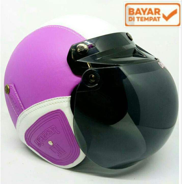 Helm Bogo Sni Dewasa "Rebo Ungu List Putih Kaca Bobo Indo Original ...