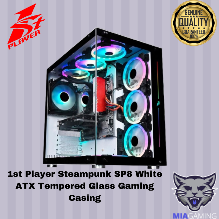 1st Player Steampunk SP8 White ATX Tempered Glass Gaming Casing | Lazada
