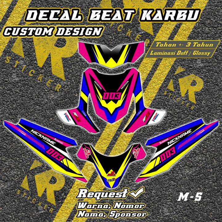 Stiker Decal Beat Karbu fullbody, request warna, nama, nomor, sponsor ...