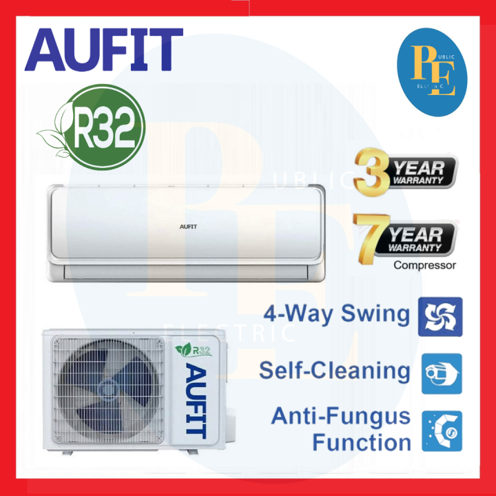 Aufit R32 Non Inverter Air Conditioner 1.0HP / 1.5HP - ASW-09U4/FLR3-MY ...