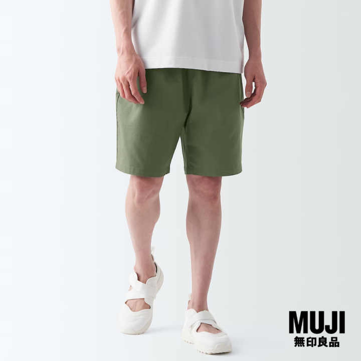 มูจิ กางเกงขาสั้นผ้าริปสต็อป ผู้ชาย - MUJI Ripstop Easy Short Pants ...