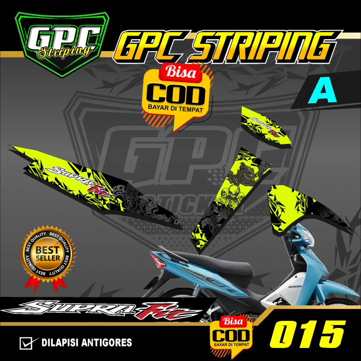 Sticker Striping Honda Supra Fit 015-Stiker Variasi List Motor Desain ...