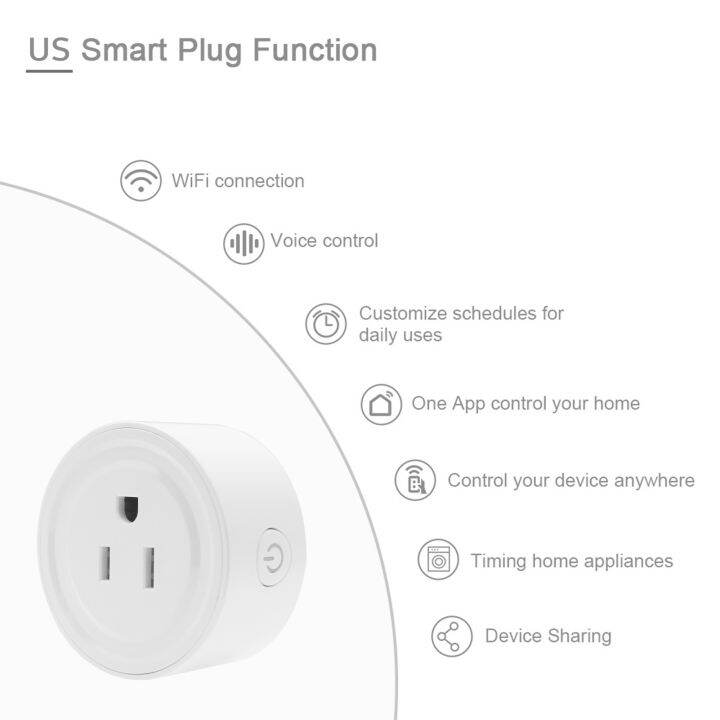 Smart Wi-Fi Plug Wireless Wifi Socket APP Remote Control Voice Control ...