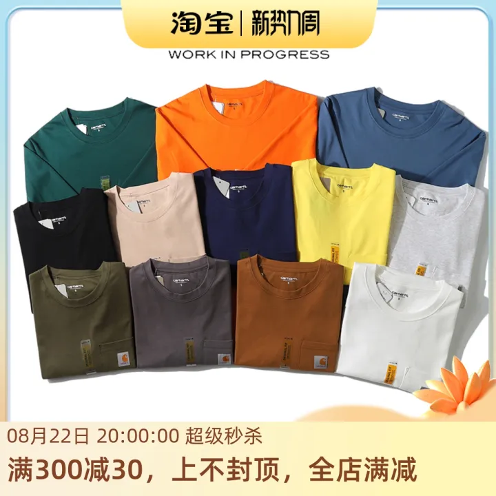 🏅【 ของแท้ Original 】carhartt Kahart ชายฤดูใบไม้ร่วง K126 แขนยาว T เสื้อยืดพื้นฐานเสื้อตัวในคอกลม ...