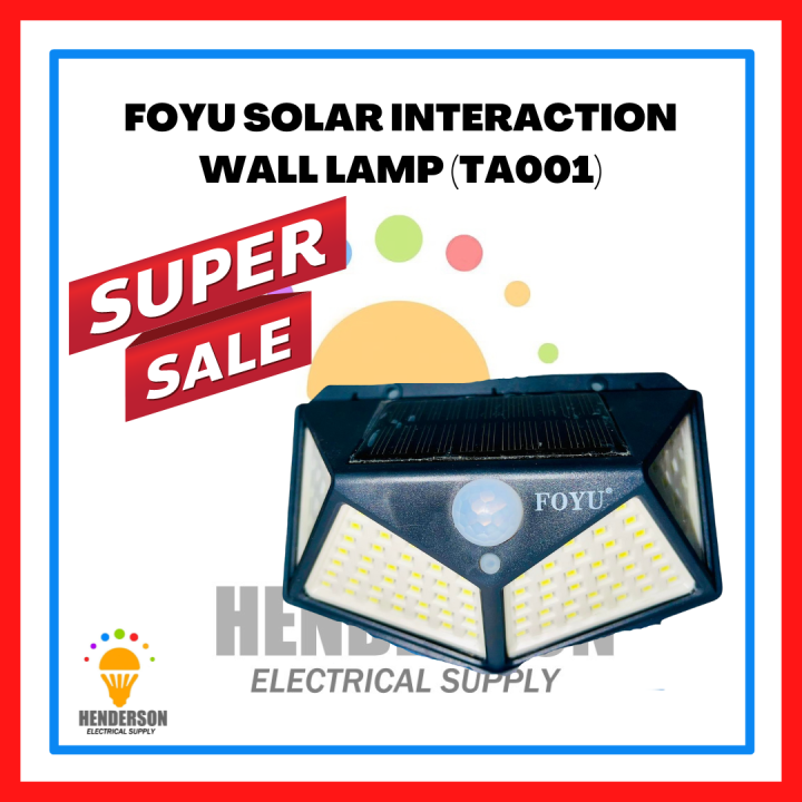 FOYU SOLAR INTERATION WALL LAMP 100 LED TA001 20w | Lazada PH