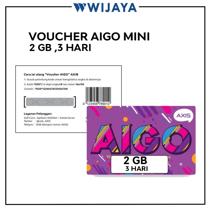 Voucher Axis 2GB 3H AIGO MINI | Vocher Axis AIGO MINI 2GB 3Hari ...