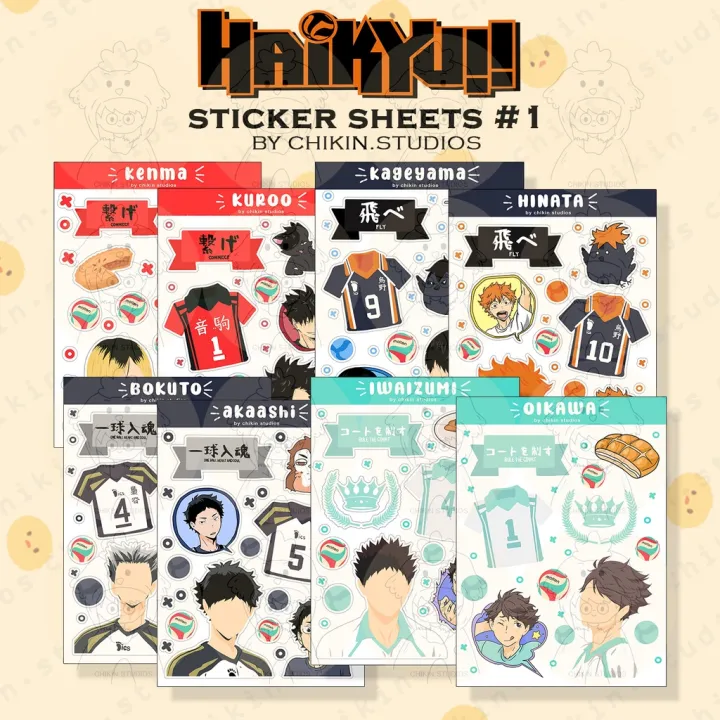 Haikyuu!! Sticker Sheets | Kageyama, Hinata, Bokuto, Akaashi polco bujo ...
