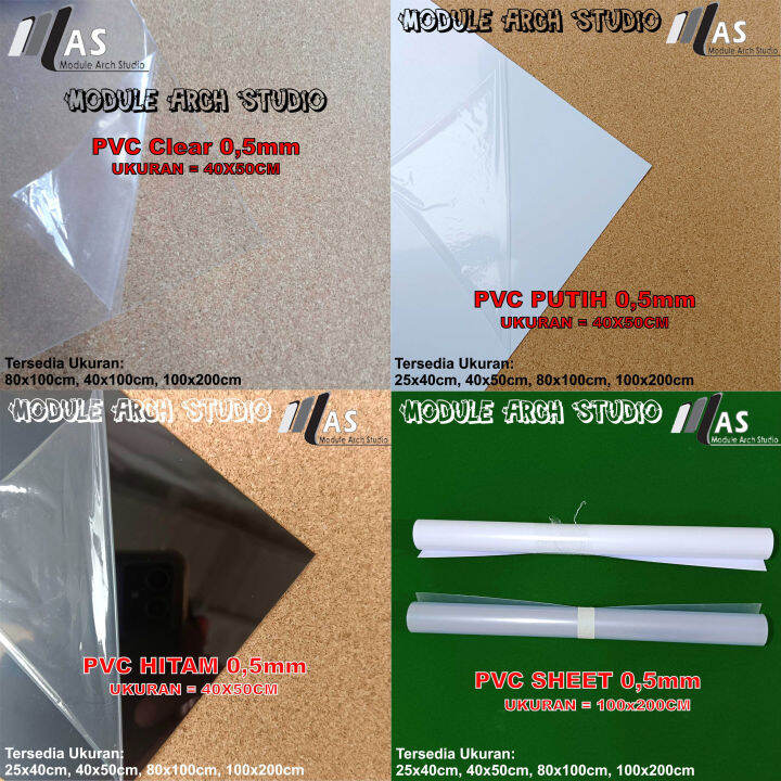 PVC Sheet 0,5mm 40cmx50cm - PVC Clear - PVC Putih - PVC Hitam | Lazada ...