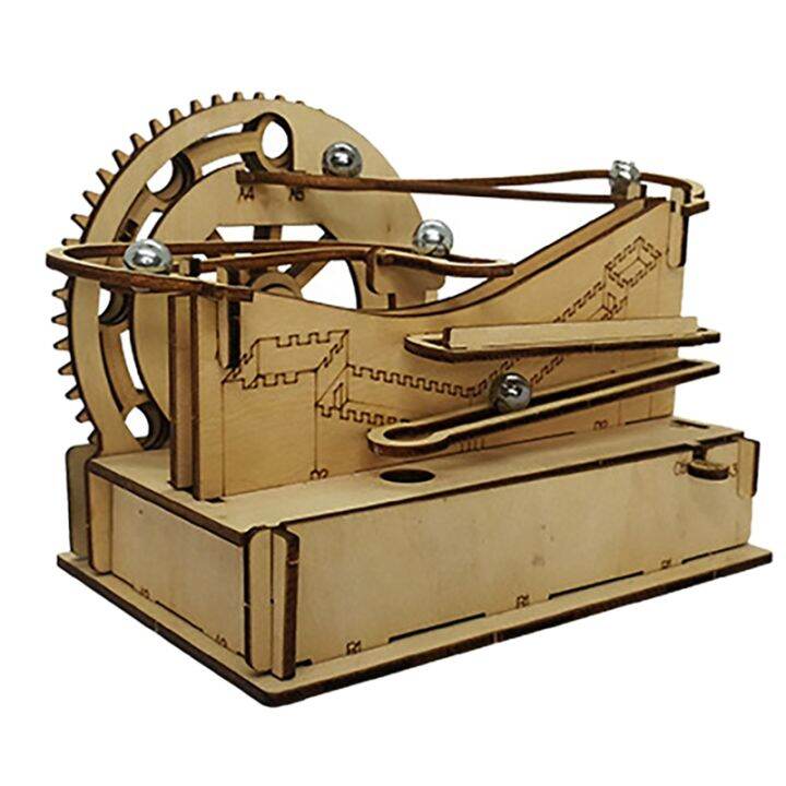 Marble Run 3D Puzzle Roller Coaster Steam Mechanical Gear DIY Wooden ...