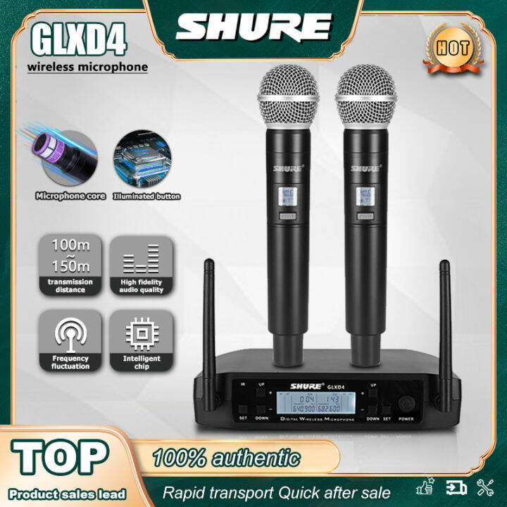 SHURE GLXD4 ไมโครโฟนคู่ไร้สายเสียงดี wireless microphone UHF 800HZM ไมค์ลอยคู่ SM58 ตัวไมค์เป็น ...