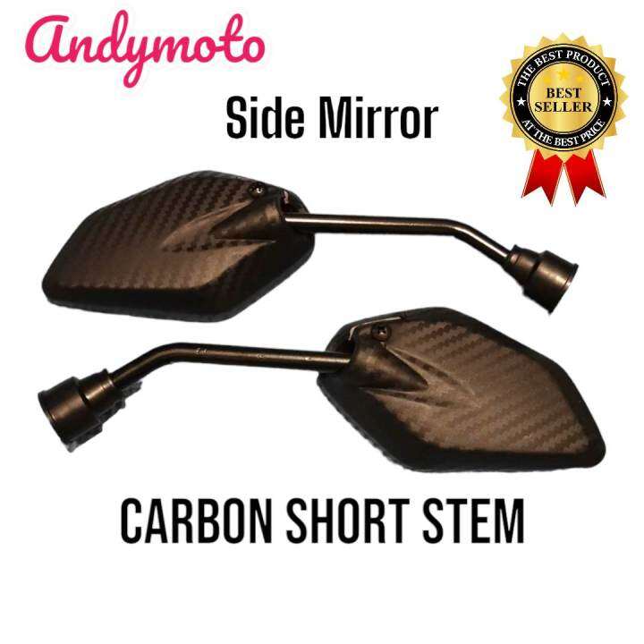 ANDYMOTO SUZUKI SMASH 115 | Carbon Side Mirror Short Stem Black Stem ...