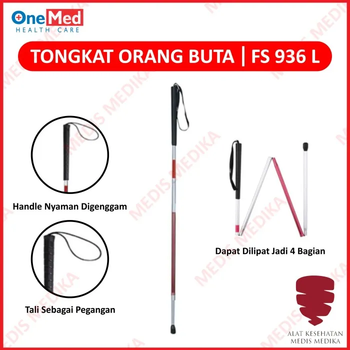 Tongkat Tuna Netra Onemed Walking Stick Alat Bantu Jalan Kaki 1 Lipat ...
