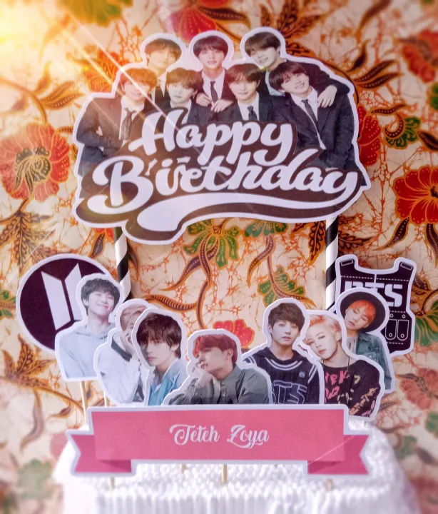 Topper Kue Custom Nama Karakter BTS | Lazada Indonesia