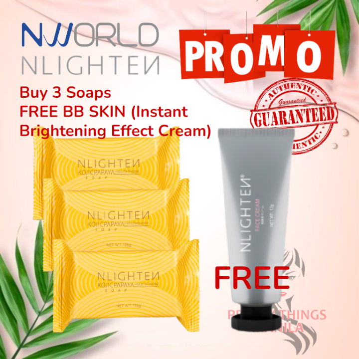 PTM PROMO: BUY 3 KOJIC Glutathione Soaps GET FREE NLIGHTEN FACE CREAM ...