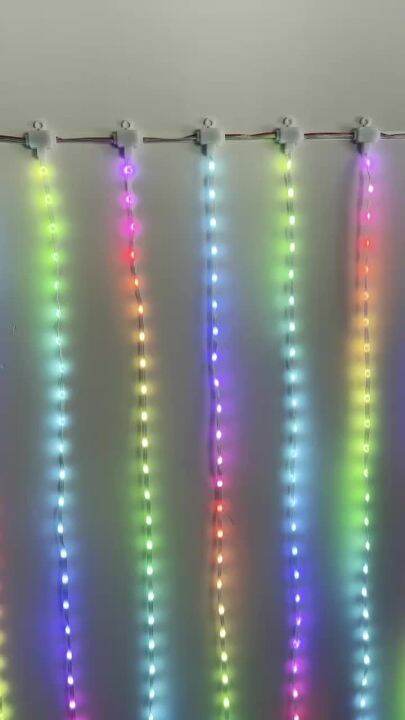 DC5V 12V 30Mm Pitch Addressable RGB Smart LED PebbleSeed Matrix Curtain ...