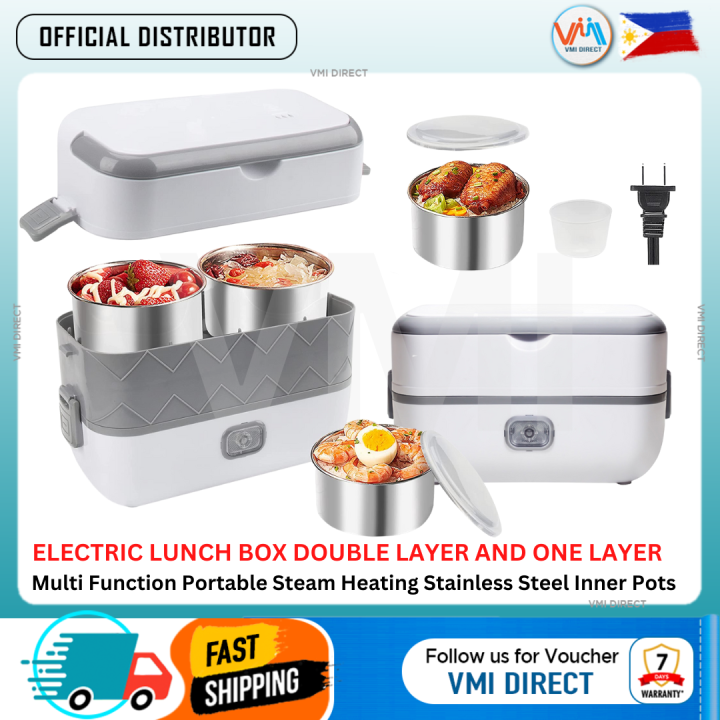 Portable Electric Lunch Box Heating Lunch Box Double layer Plug-In Heating Lunch Box Multi ...
