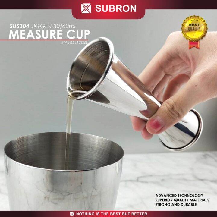 SUBRON SUS304 Jigger Measure Cup Gelas Ukur 30/60ml Stainless Steel ...
