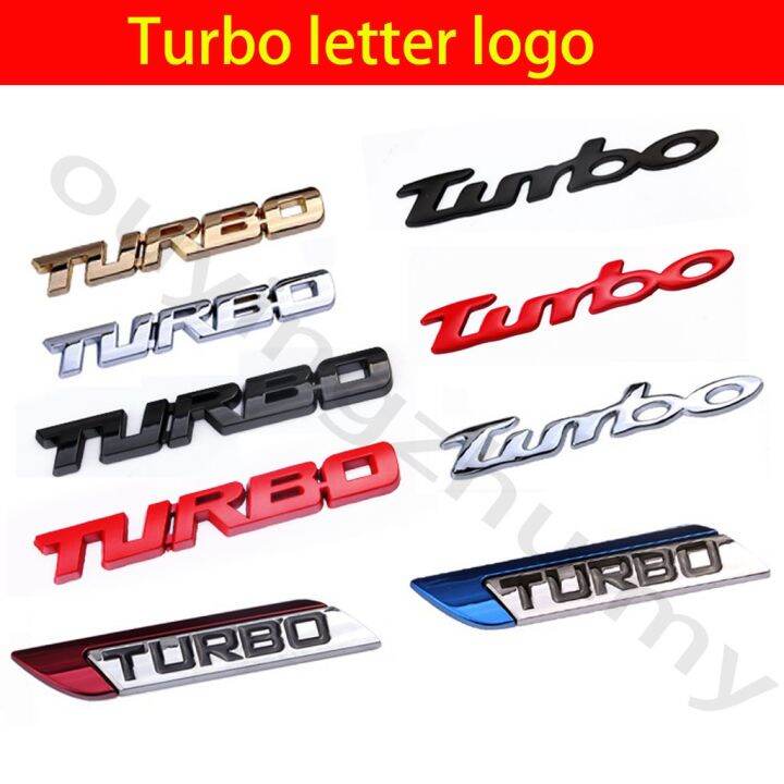 Car decoratio Metal TURBO letter logo car boot logo logo logo sticker ...
