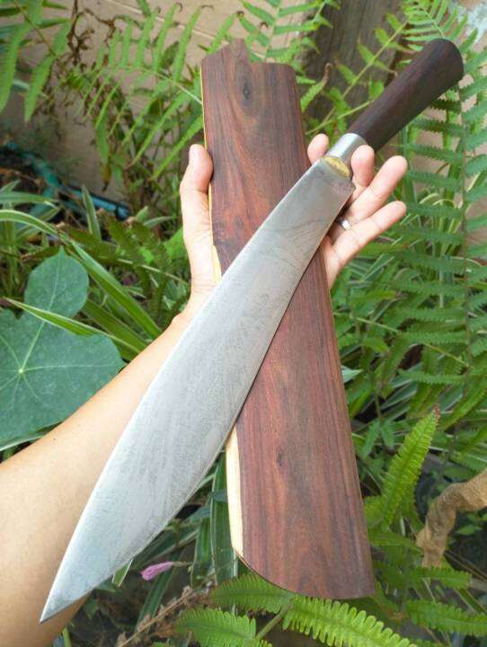 มีดเหน็บ E-Nep มีดพก มีดหมอ มีดเดินป่า มีดแคมป์ ใบ 12.7” SUP9 ตีร้อนชุบแข็ง ผิวขัด ด้ามฝักไม้ ...