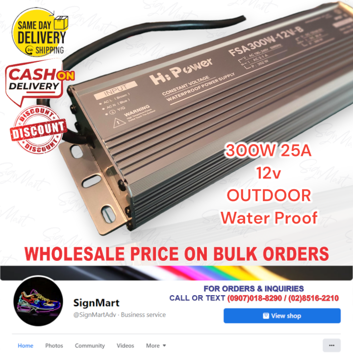 300w IP67 Outdoor LED Power Supply 12v Driver Voltage Transformer for ...